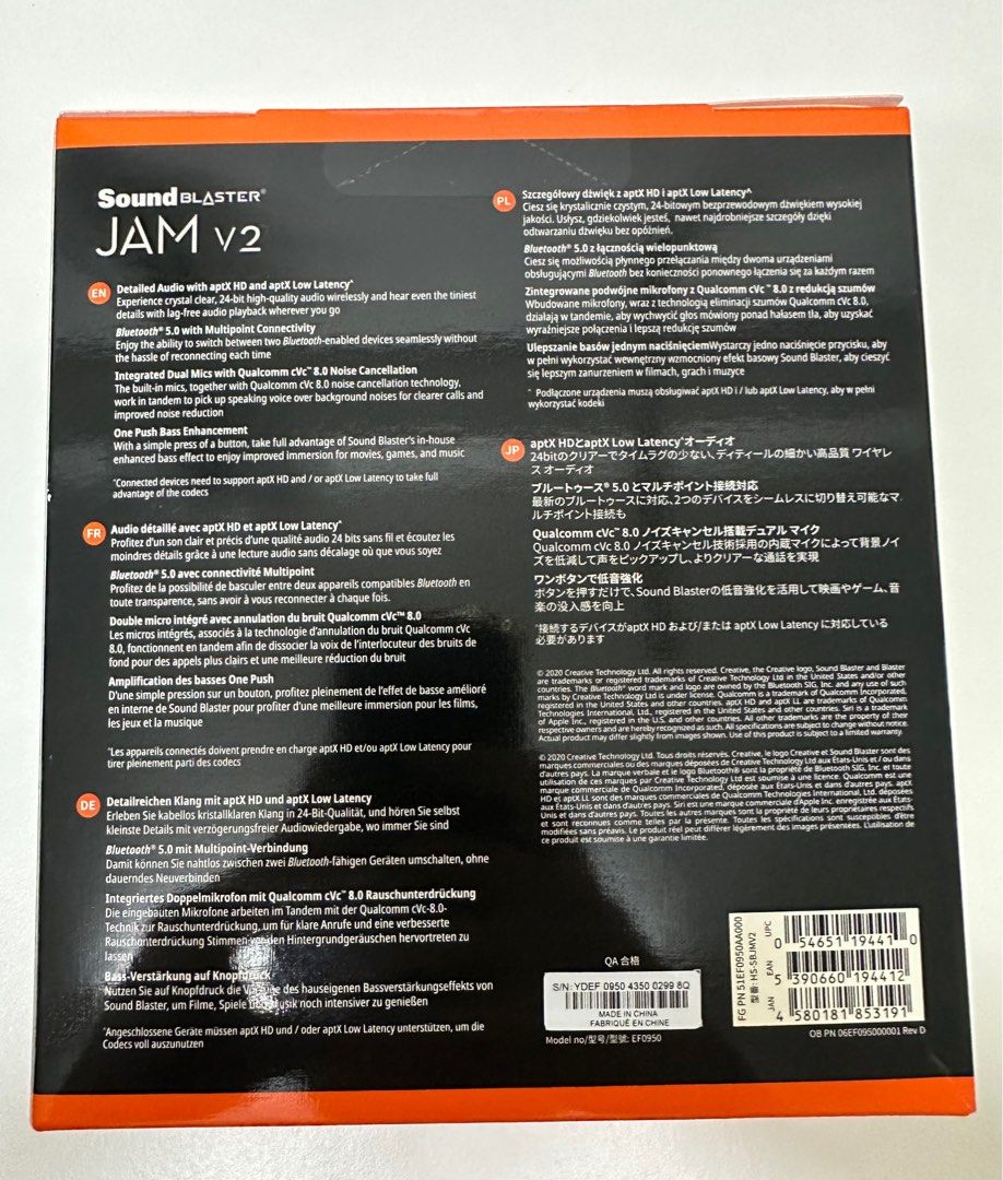 [Brand New] Soundblaster Jam v2 wireless headphone, Audio, Headphones ...