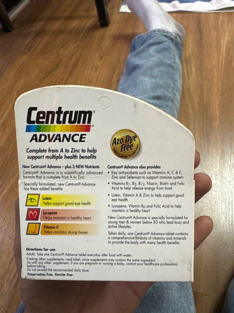 Centrum Advance 60 Tablets, Health & Nutrition, Medical Supplies ...
