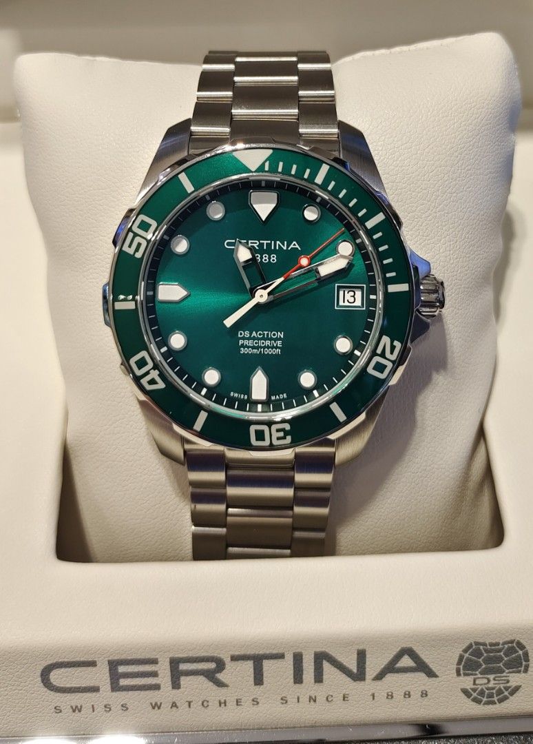 Certina DS Action Precidrive 300m Green Dial C032.410.11.091.00, Men's ...