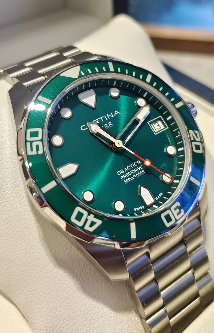 Certina DS Action Precidrive 300m Green Dial C032.410.11.091.00, Men's ...
