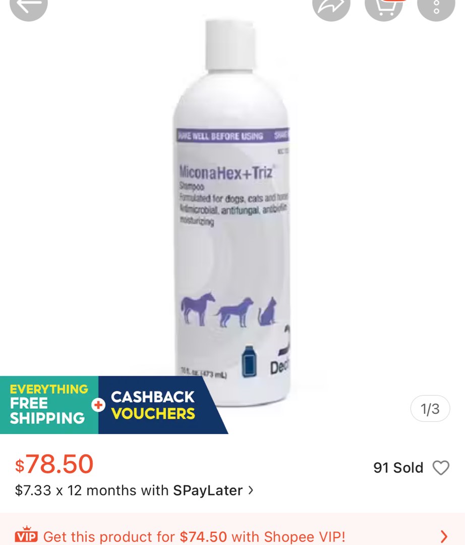 Dechra Miconahex Triz Shampoo (473ml), Pet Supplies, Health & Grooming ...