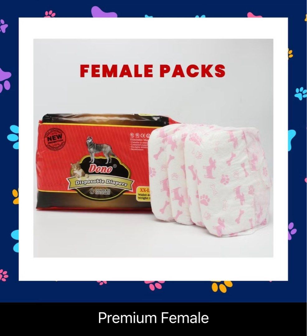 4x Dono Disposable Female Dog Diapers, Pet Supplies, Homes & Other Pet ...