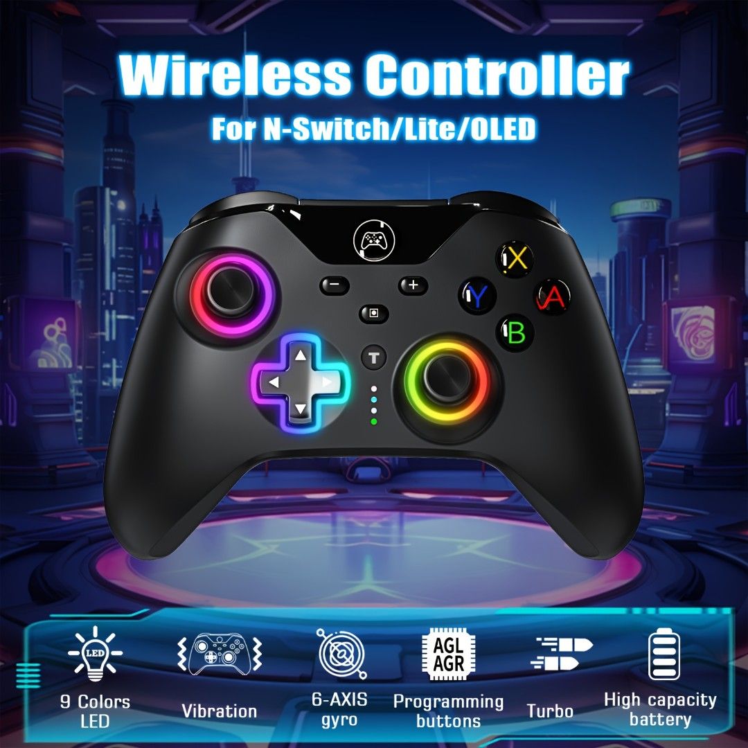 [FREE DELIVERY] Wireless Gaming Controller with RGB, for Switch PS4 PS5 ...