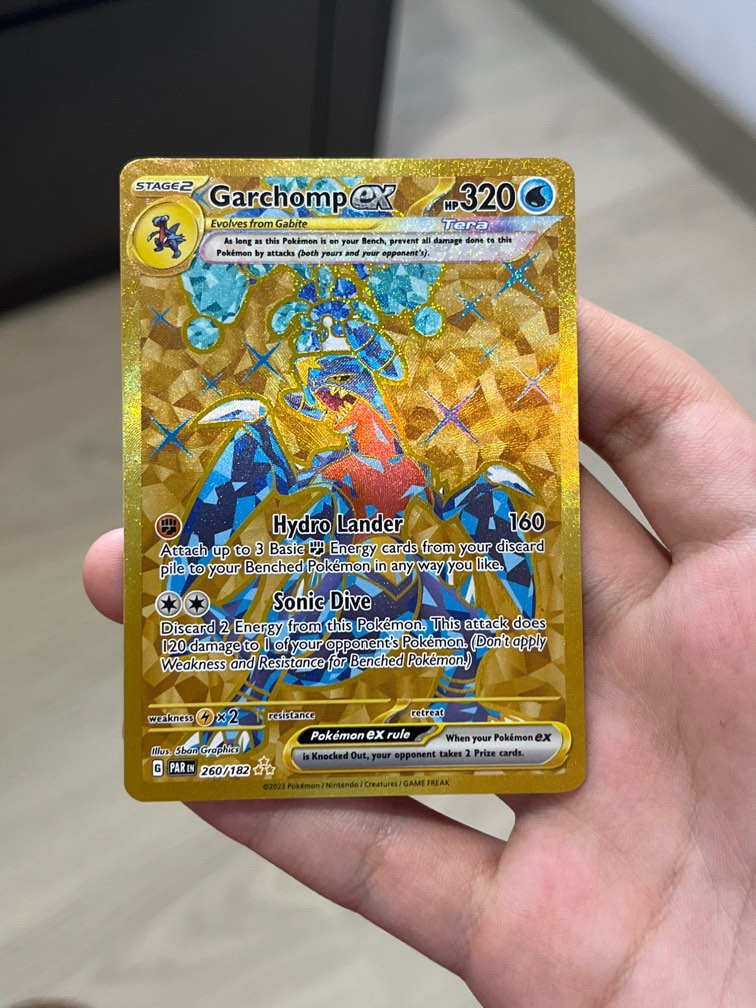 Garchomp ex Gold Hyper Rare - 260/182 - Paradox Rift Pokemon 2023 ...