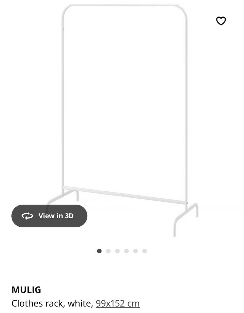 IKEA MULIG Clothes Rack - White, Furniture & Home Living, Furniture ...