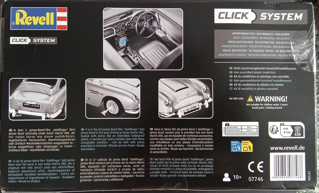 James Bond 007 Aston Martin DB5 Model Kit (Scale 1:24 Revell), Hobbies ...