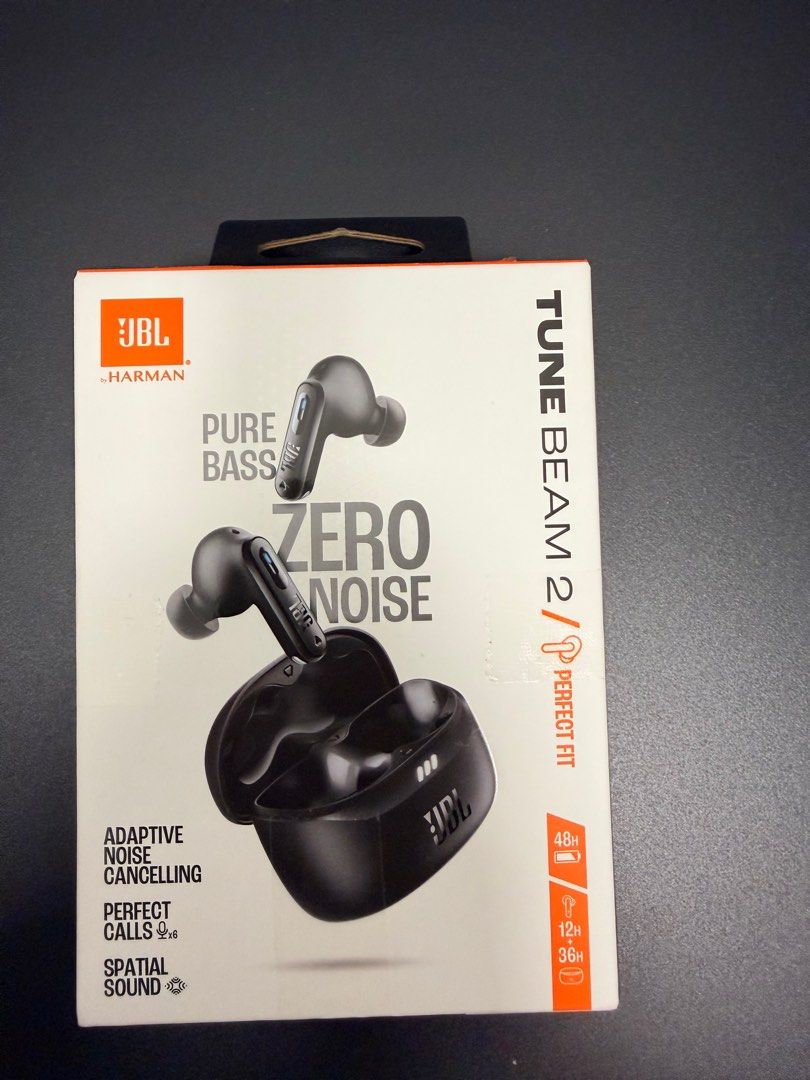 JBL TUNE BEAM 2 WIRELESS NOISE CANCELLING EARBUDS (BLACK), Audio ...