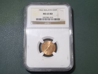 Malayan UNC One Cent 1¢ Year 1943 KGVI Uncirculated Coin RB / Duit ...
