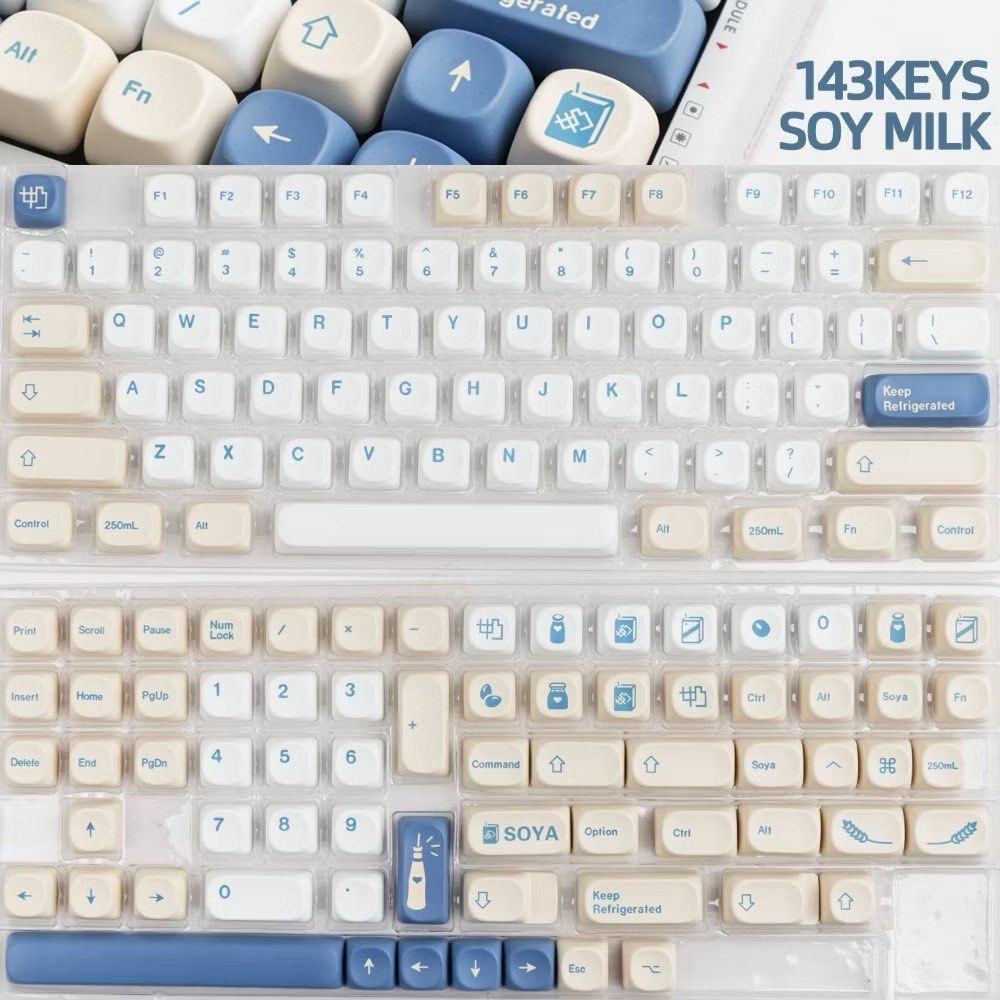 MOA Soy Milk Key Caps PBT 143 Keys, Computers & Tech, Parts ...