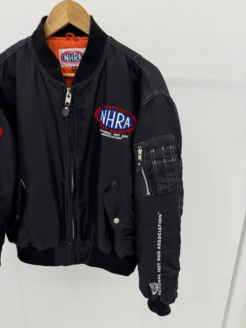 National Hot Rod Association NHRA Drag Racing Bomber Jacket, Men's ...