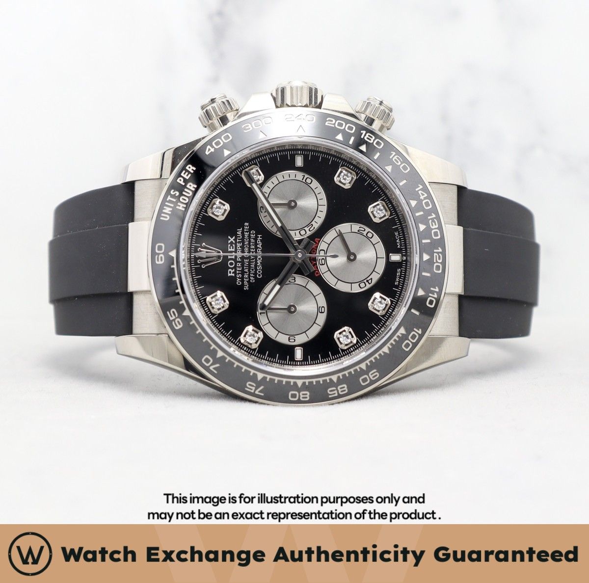 New Rolex Daytona Oysterflex 126519LN 126519 Black w 8 Point Diamonds ...