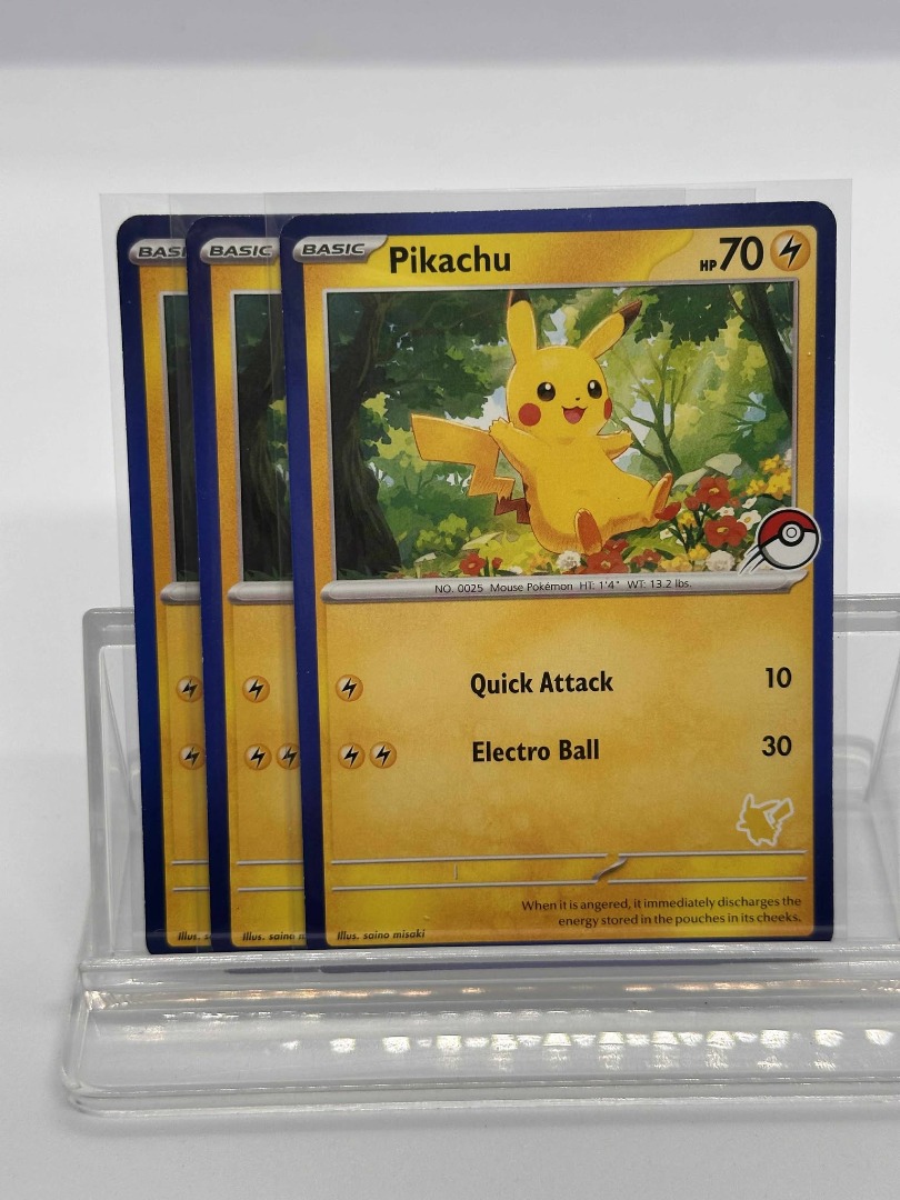 Pikachu [Blue Border] Pokemon My First Battle, Hobbies & Toys, Toys ...