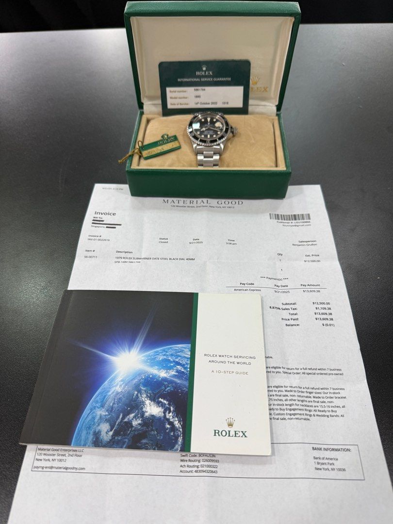Rolex 1680 Submariner MK3 Dial With RSC Paper & Box, Luxury, Watches on ...