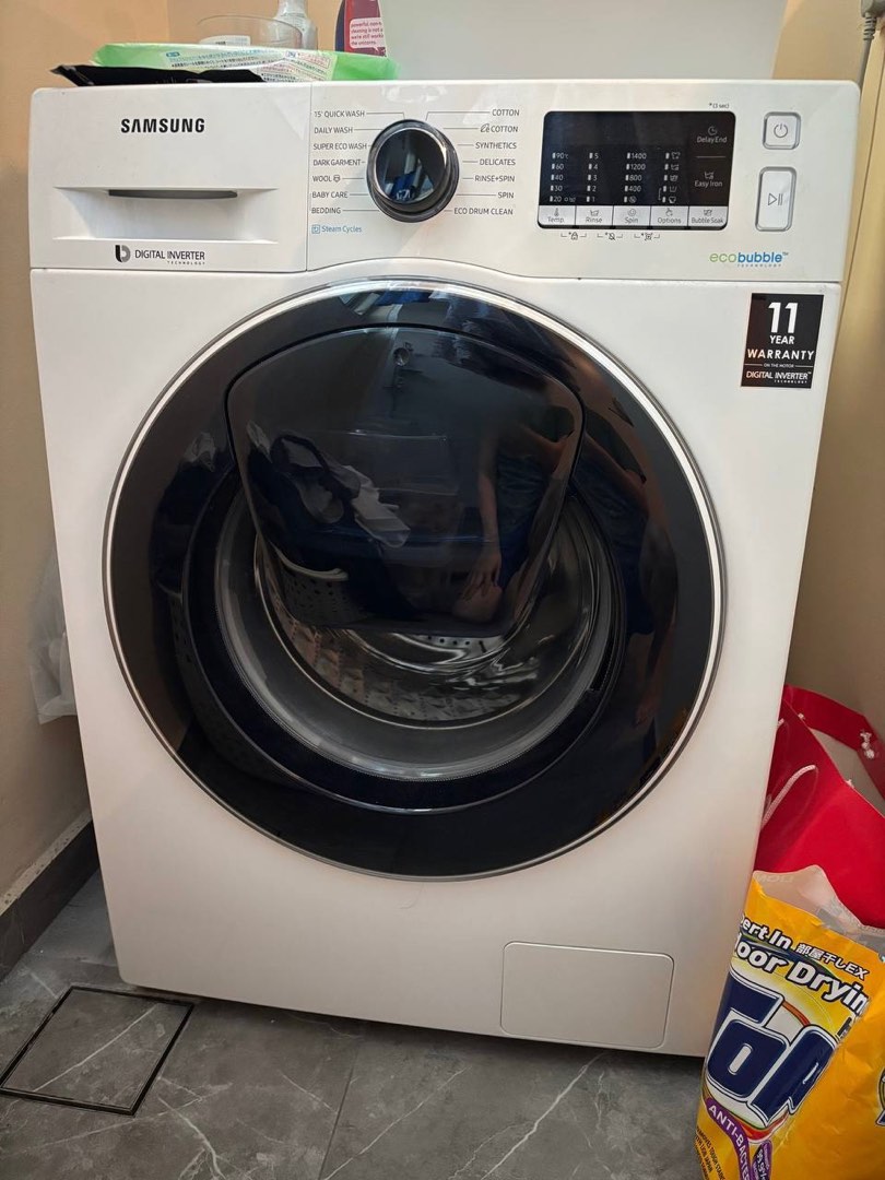 Samsung Washing Machine ecobubble 8KG, TV & Home Appliances, Washing ...