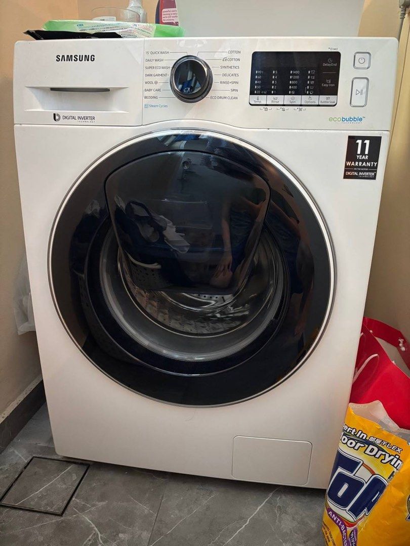 Samsung Washing Machine ecobubble 8KG, TV & Home Appliances, Washing ...