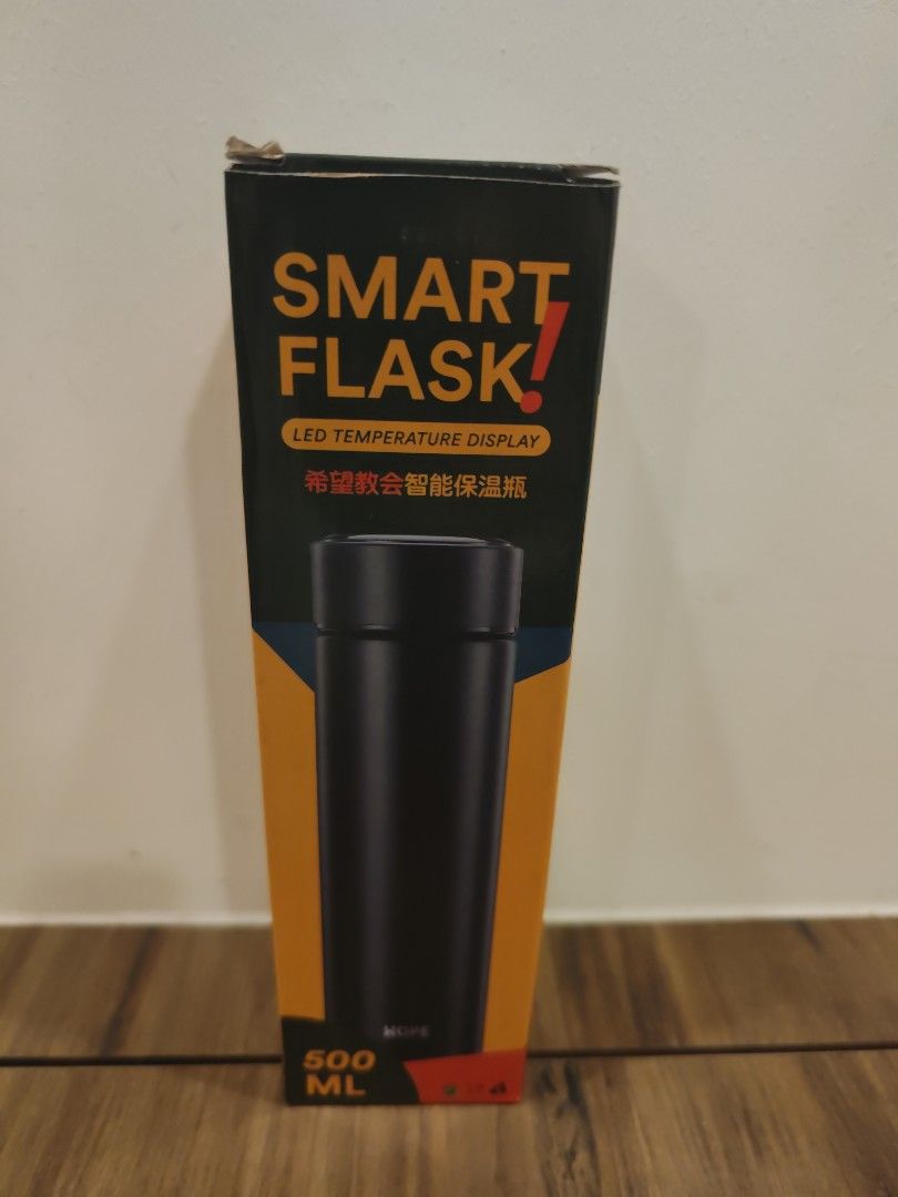 Smart Flask with LED Temperature Display - 500ml, Furniture & Home ...
