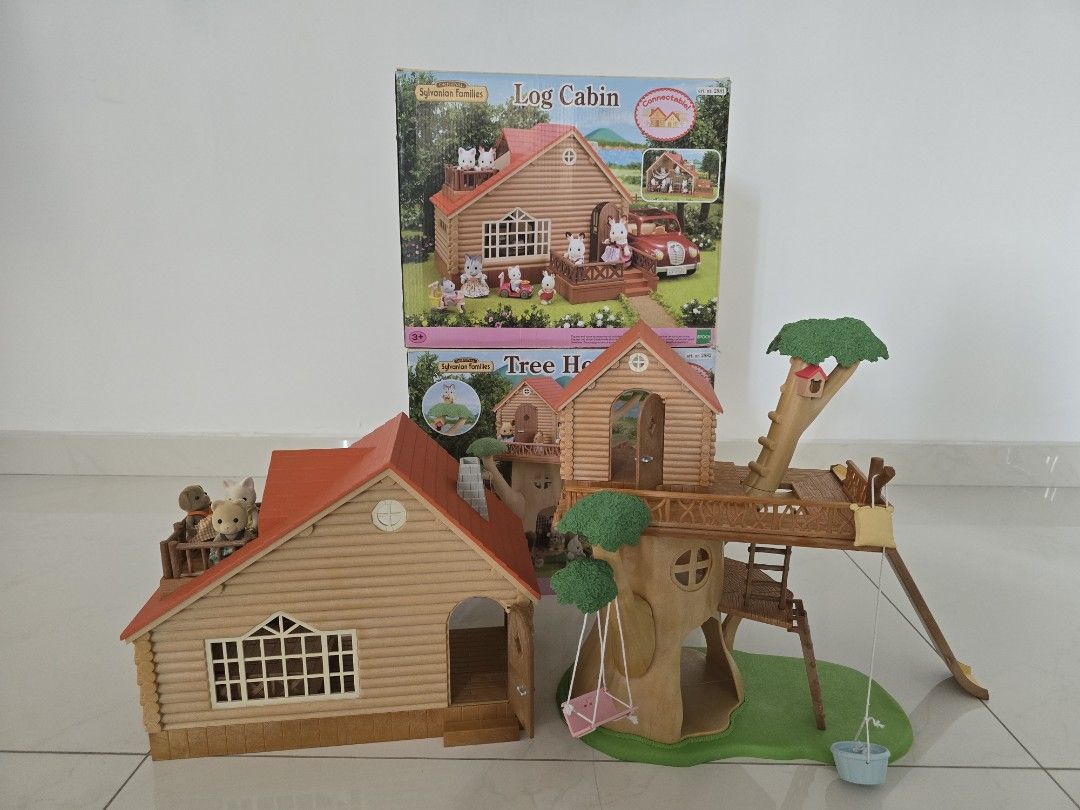 Sylvanian Families Log Cabin & Tree House Playsets, Hobbies & Toys ...