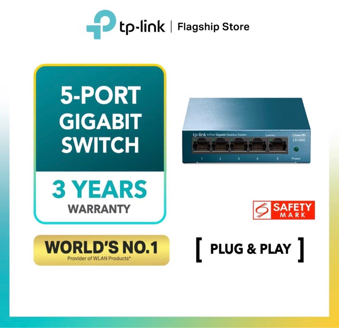 TP-Link 5-Port Gigabit Desktop Switch LS105G, Computers & Tech, Parts ...