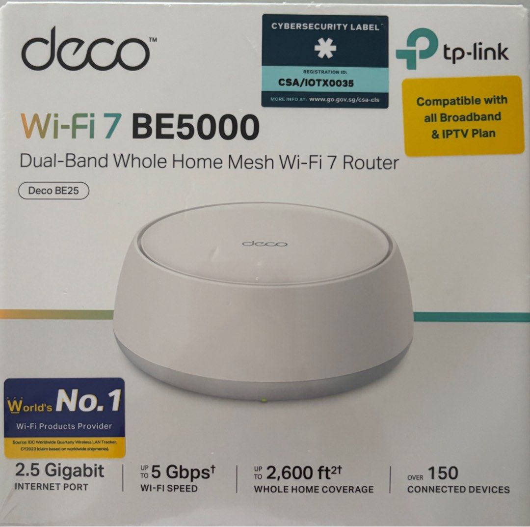 TP-Link Deco BE5000 Wi-Fi 7 Mesh Router, Computers & Tech, Parts ...