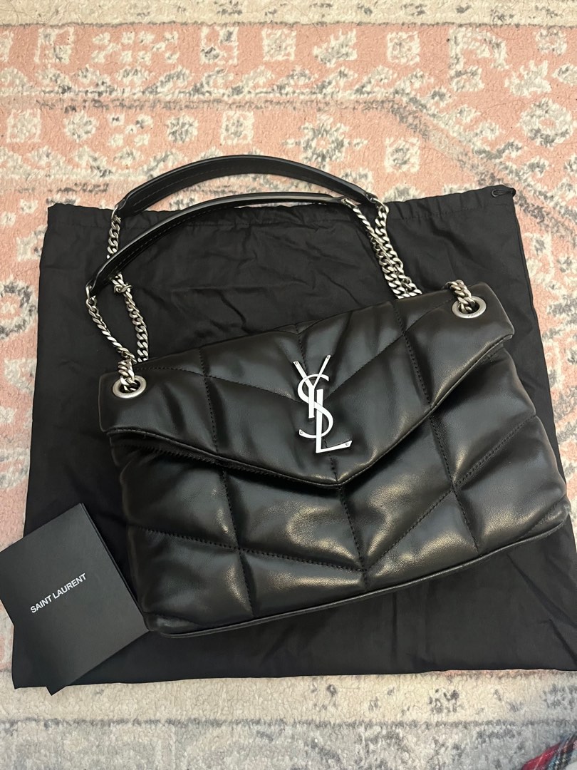 YSL Lou Lou Puffer Bag Black Small, Women's Fashion, Bags & Wallets ...