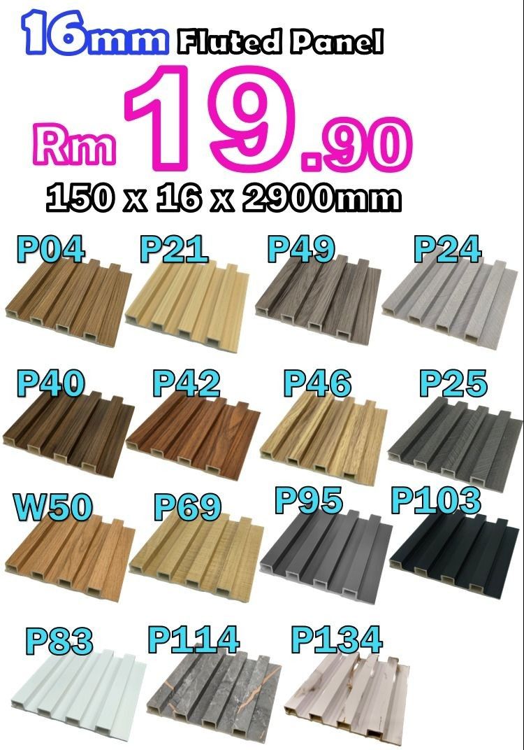6 panel Fluted Panel Code P40 ( 150mm X 1450mm), Furniture & Home ...