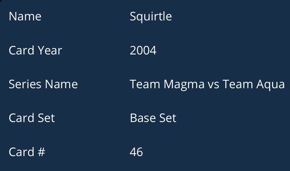 2004 Team Magma vs Team Aqua Squirtle #46 Pokemon Trading Card, Hobbies ...