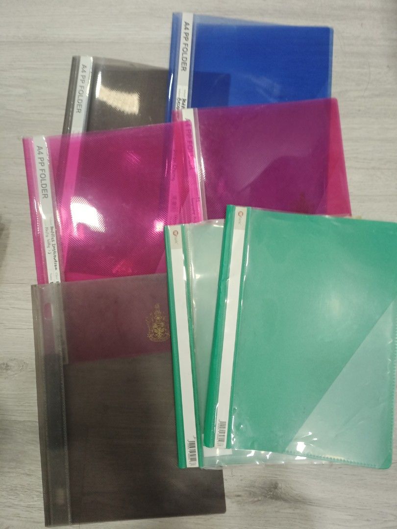 A4 PP File Folders - Assorted Colors, Hobbies & Toys, Stationery ...