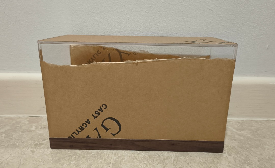 Acrylic Display Box with Dark Walnut Wooden Base, Hobbies & Toys, Toys ...