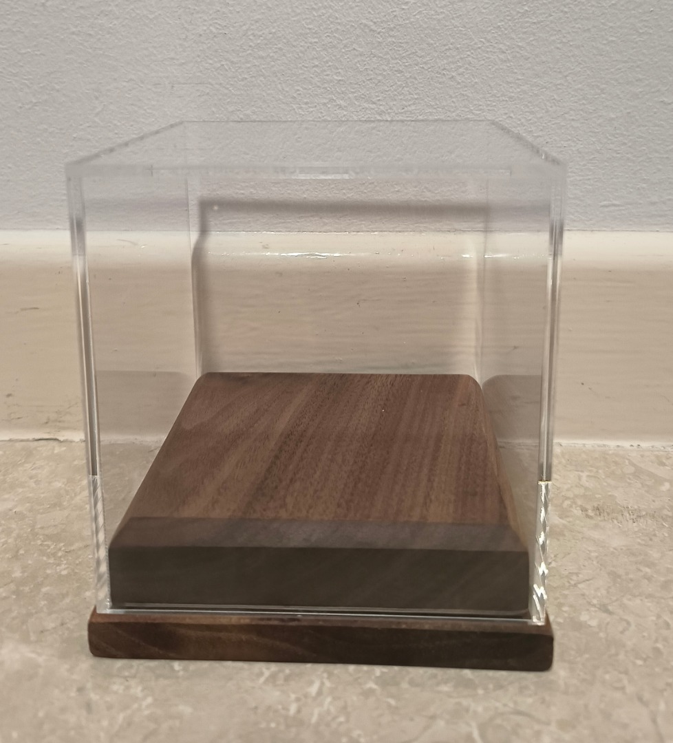 Acrylic Display Box with Dark Walnut Wooden Base, Hobbies & Toys, Toys ...