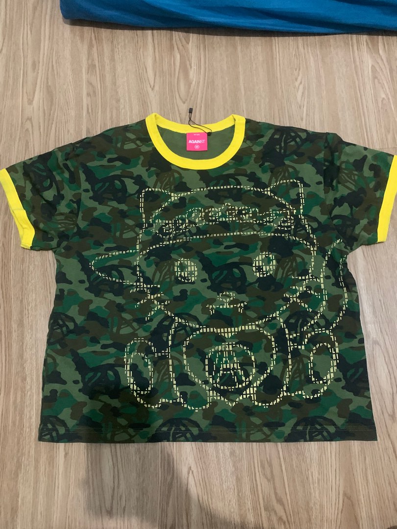 Against Lab Teletext Kaomoji Camo Ringer Tee, Men's Fashion, Tops ...