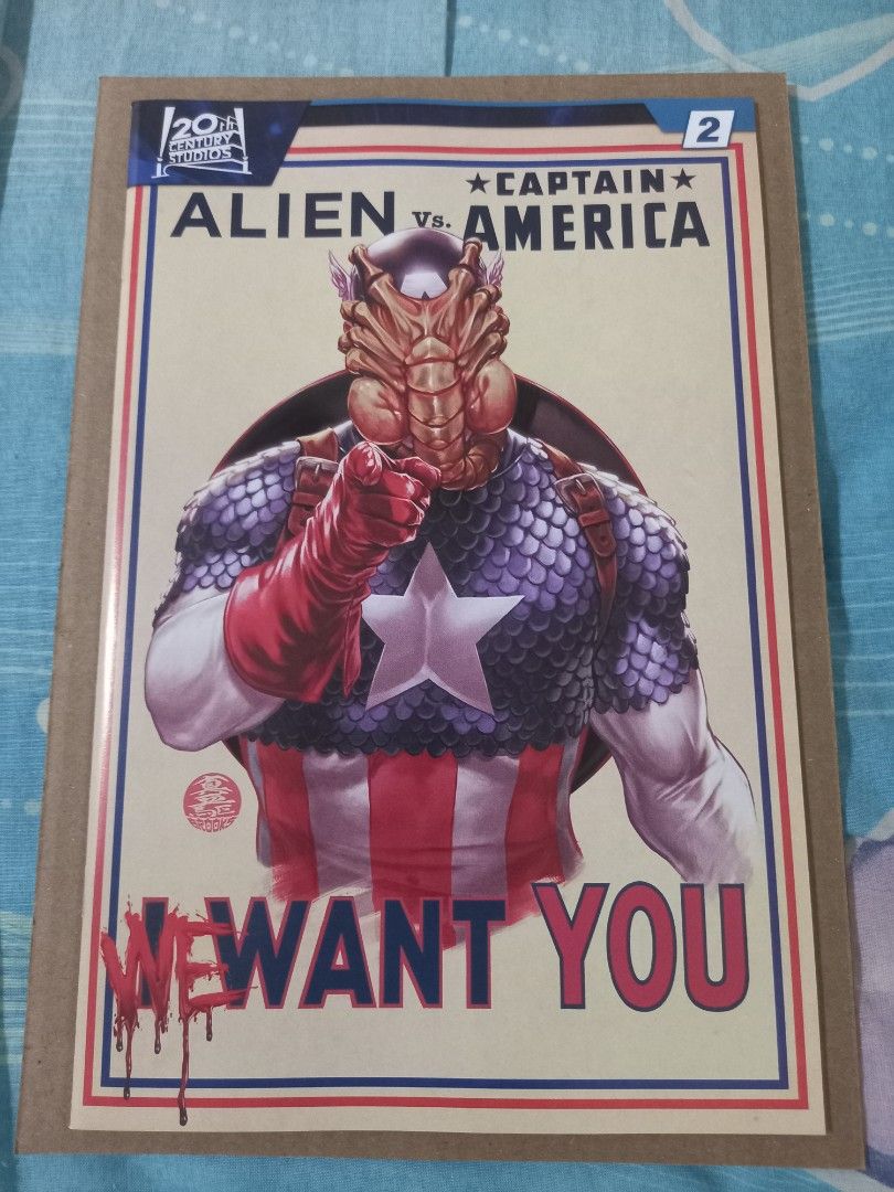 HOT RELEASE! Alien vs Captain America ＃2 Mark Brooks Variant NM SGD 10 ...