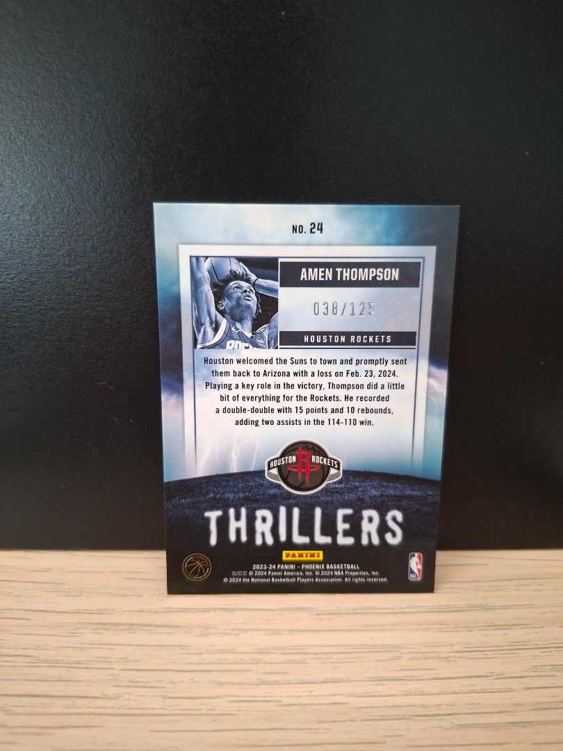 Amen thompson phoenix #/125 thrillers rookie red panini nba, Hobbies ...