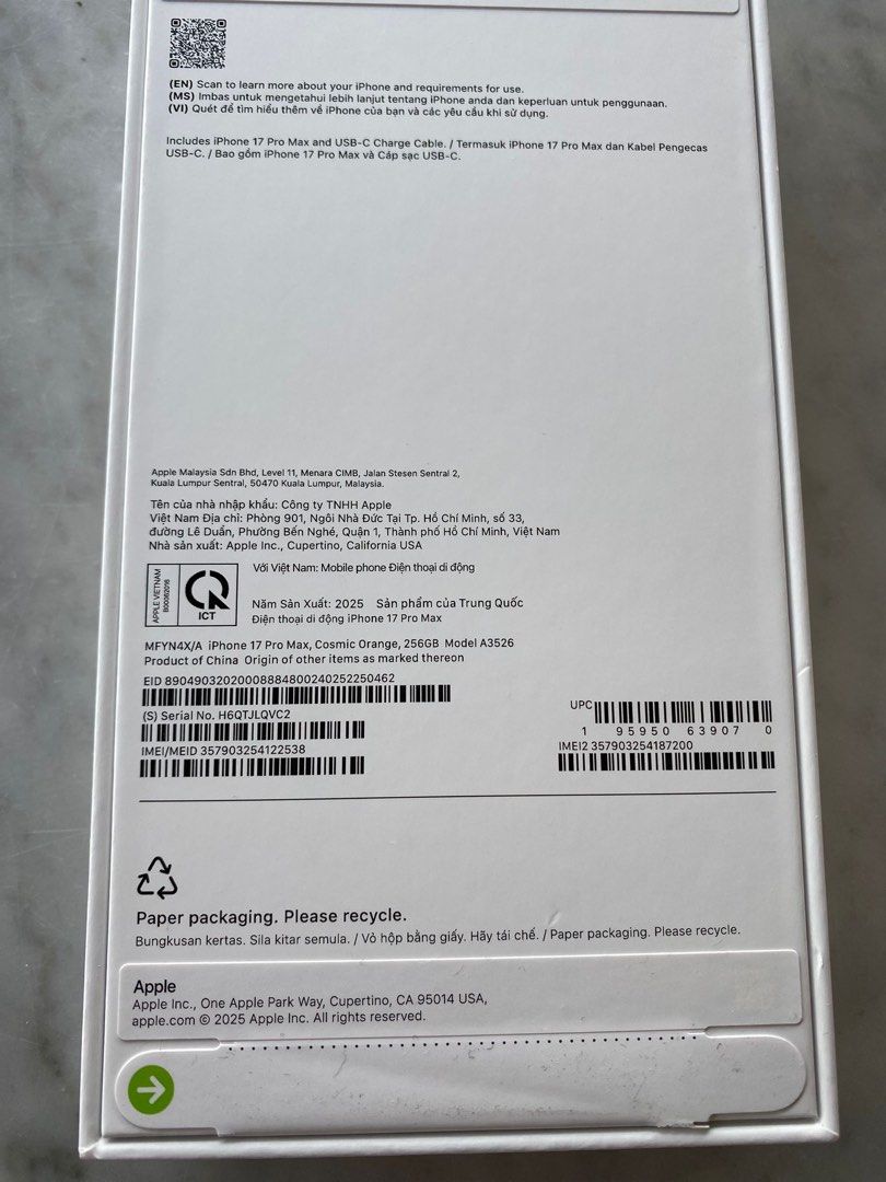 Apple iPhone 17 Pro Max - Cosmic Orange - 256GB, Computers & Tech ...