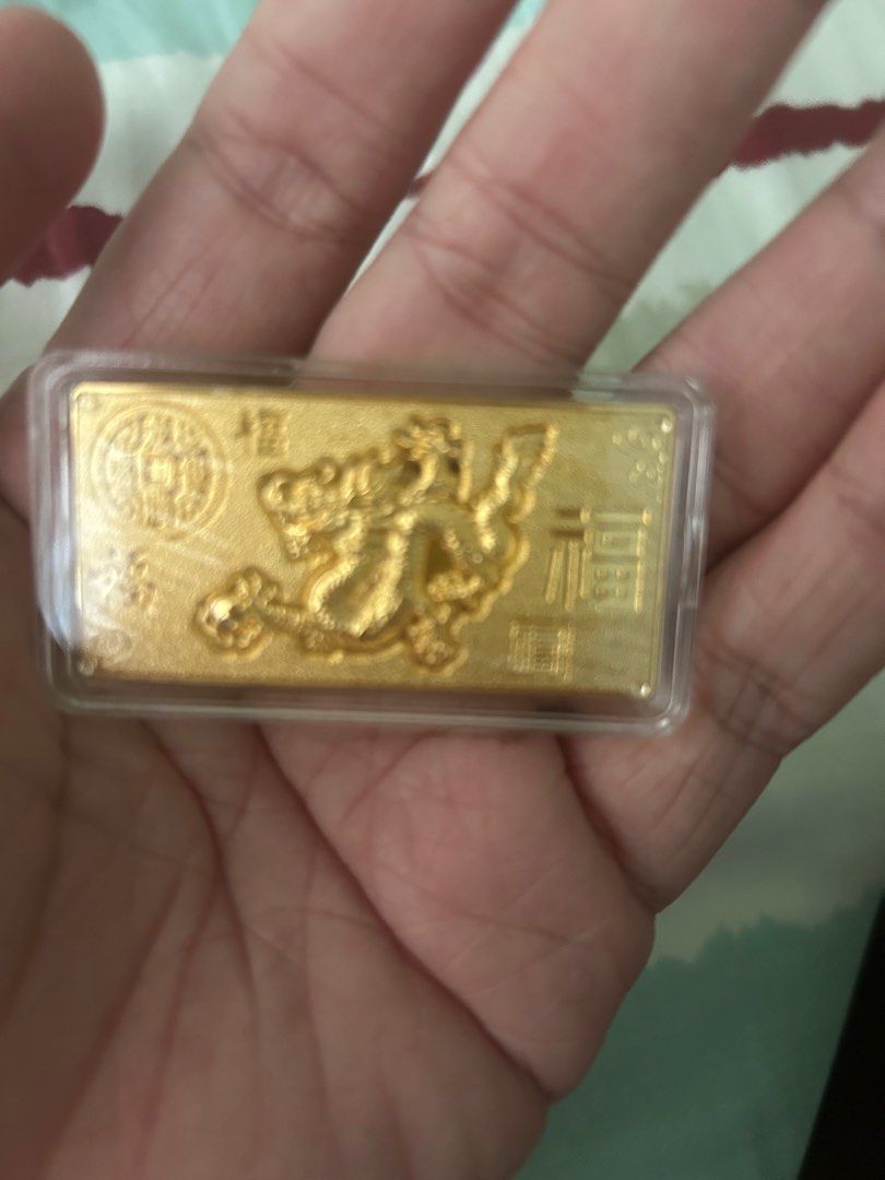 Auspicious Dragon Fu Blessing 999 30g SK gold bar Spot Price, Hobbies ...
