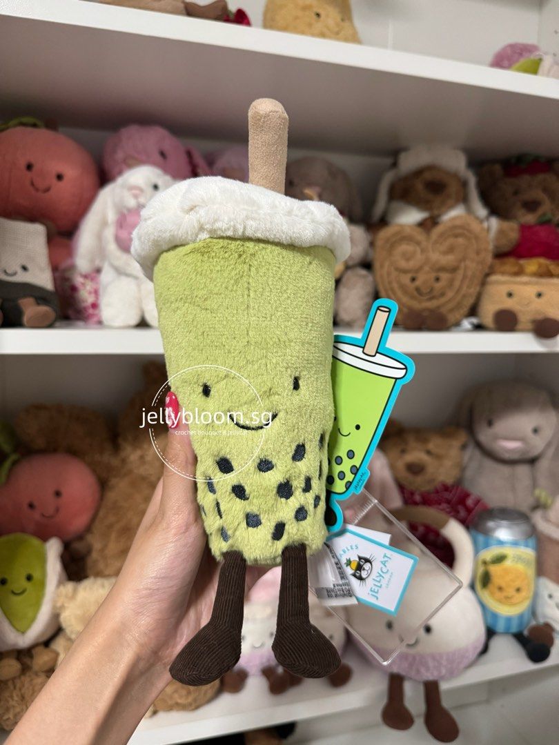 Authentic Jellycat Fenwick Exclusive matcha boba tea bubble, Hobbies ...