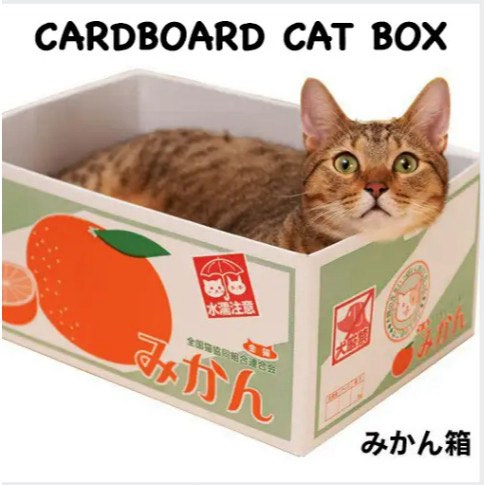 Cat Box Scratcher Toy Scratch Board Mikan Japanese Style Simple House ...