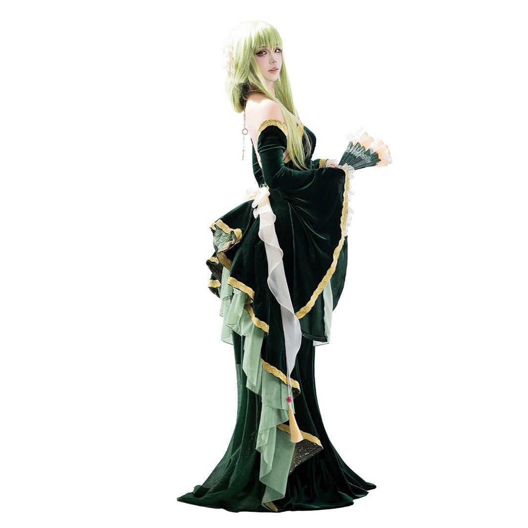Uwowo Code geass CC cosplay costume green gown, Hobbies & Toys ...