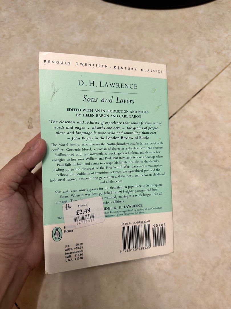 D. H. lawrence Sons and Lovers, Hobbies & Toys, Books & Magazines ...