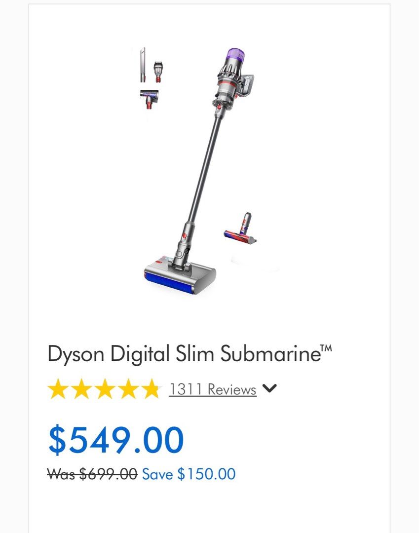 Dyson Slim Submarine, TV & Home Appliances, Vacuum Cleaner ...