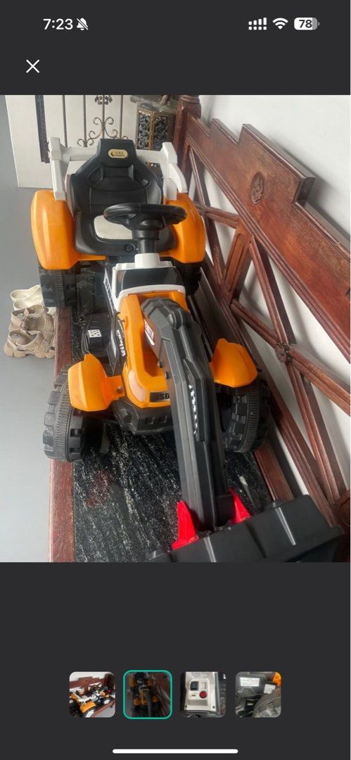 Electric car/ride on/bulldozer, Hobbies & Toys, Toys & Games on Carousell