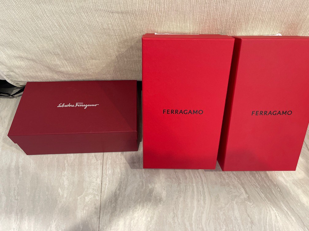 FREE Ferragamo red Shoe Box (no shoes), Luxury, Accessories on Carousell