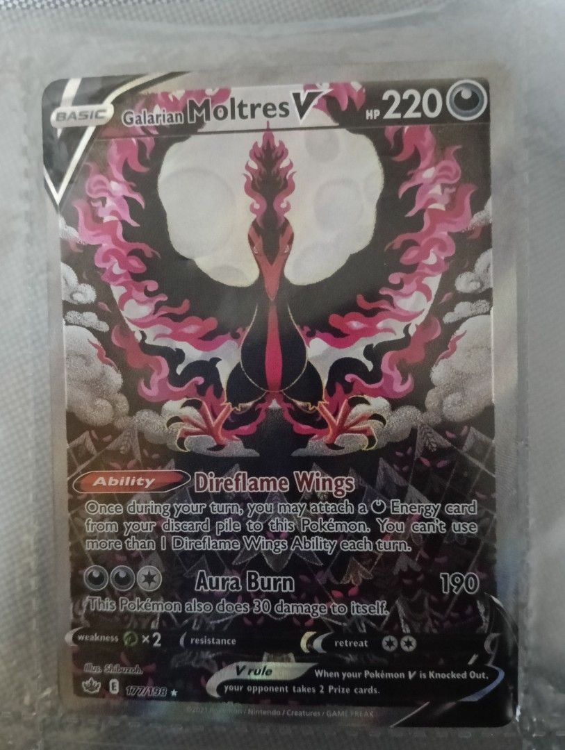 Galarian Moltres V 177/198, Hobbies & Toys, Toys & Games on Carousell