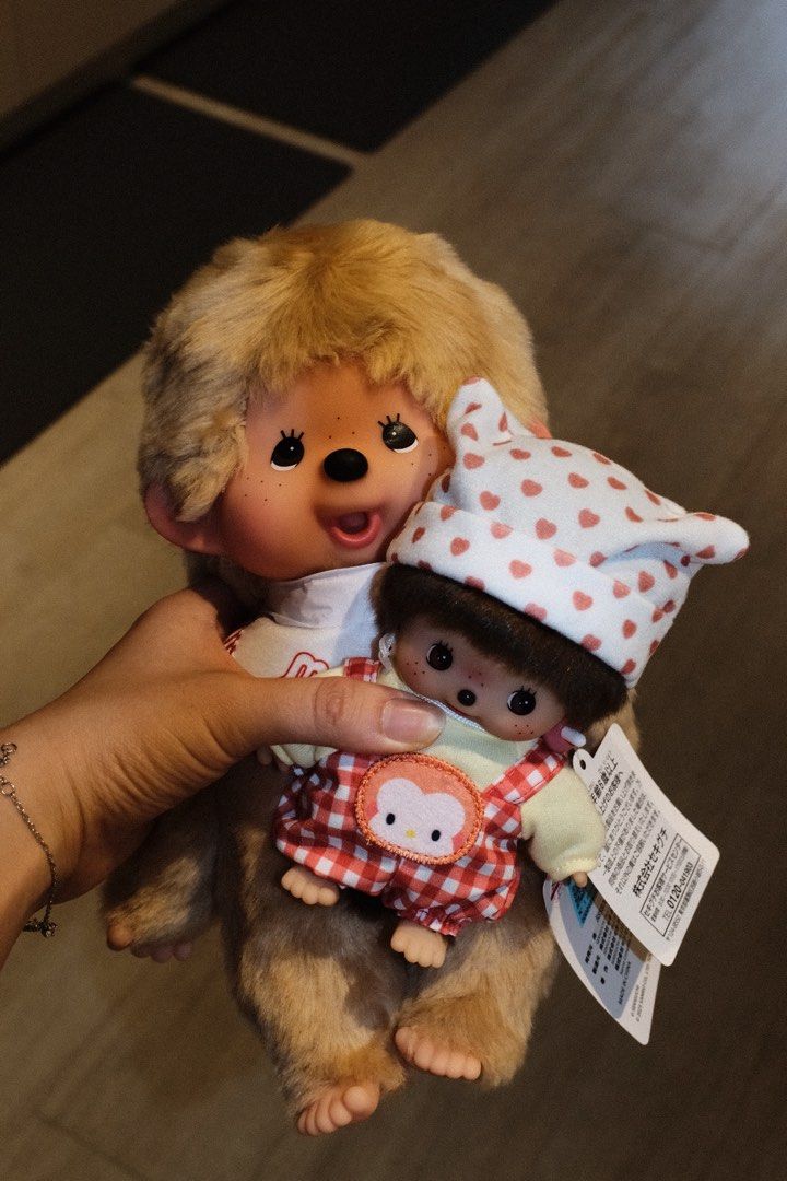 Hello Kitty x Monchhichi (Bebichhichi) and Monchhichi M Beige Boy ...