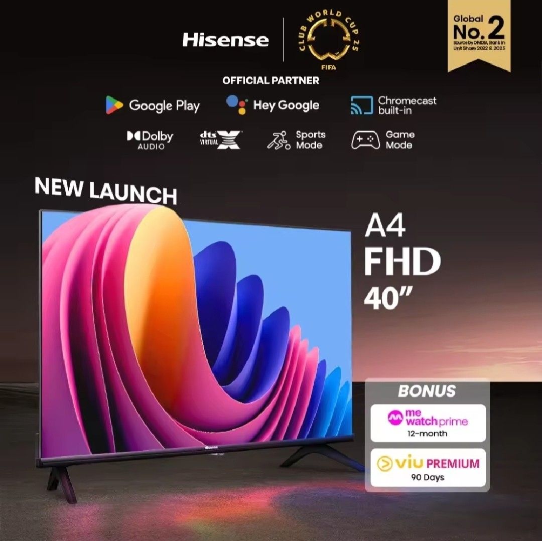 Hisense 40inch AI Smart TV Full HD, YouTube Netflix GooglePlay ...