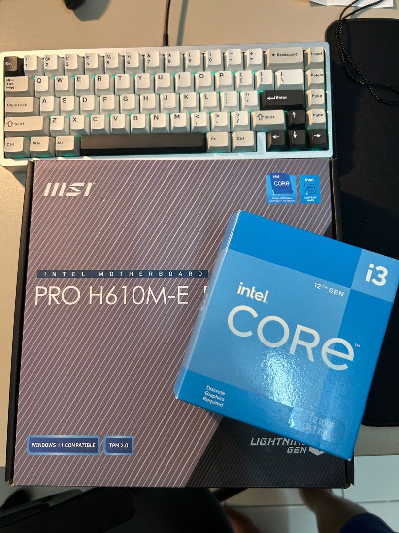 Intel 12th Gen i3 12100F + MSI H610M-E DDR4 Motherboard, Computers ...