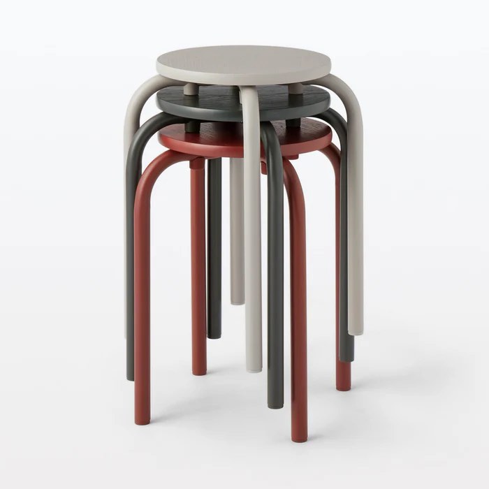 Muji Steel Pipe Stacking Stool - Warm Grey, Furniture & Home Living ...