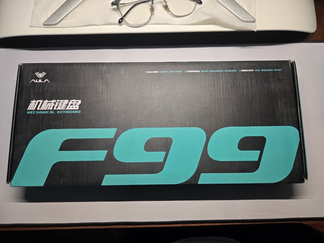 [New] AULA F99 Mechanical Keyboard Black and White Theme, Computers ...