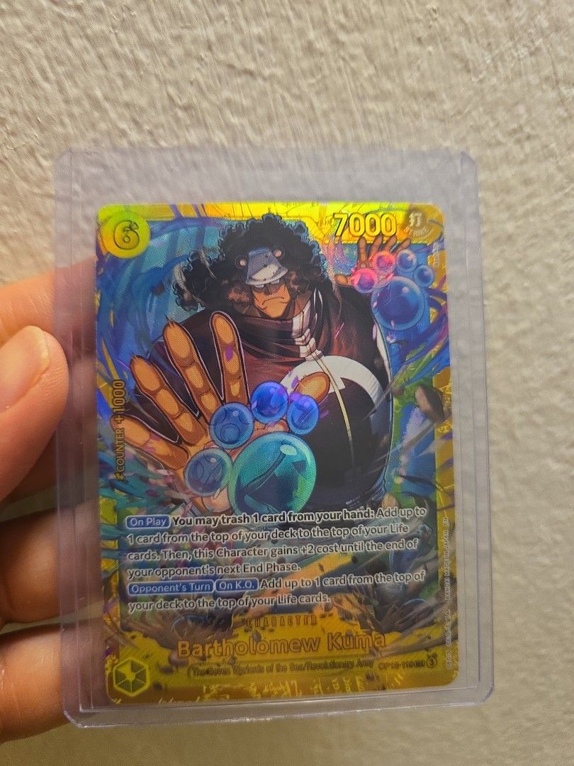 One Piece TCG - ENG Bartholomew Kuma OP12 SEC, Hobbies & Toys, Toys ...