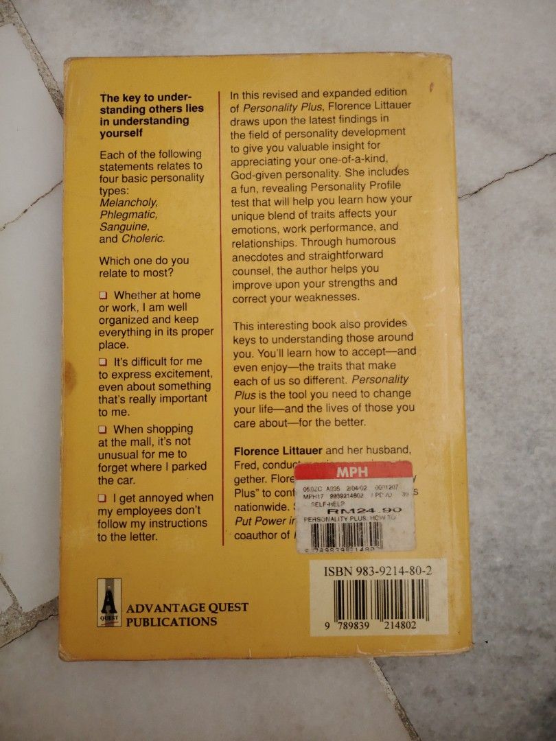Personality Plus by Florence Littauer, Hobbies & Toys, Books ...