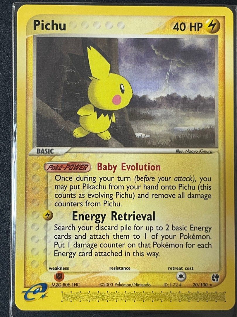 Pichu 20/100 - EX Sandstorm - Rare - Nintendo e-Reader - 2003 Pokemon ...